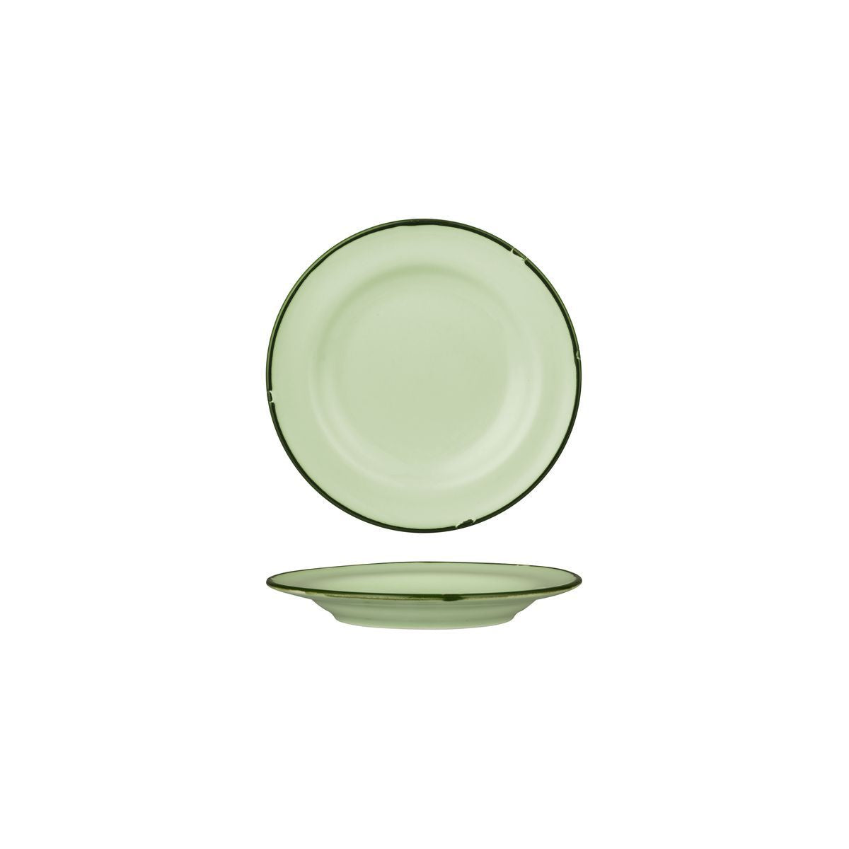 Luzerne TinTin Green / Green Round Plate Wide Rim | Gift Boxes and Eco ...