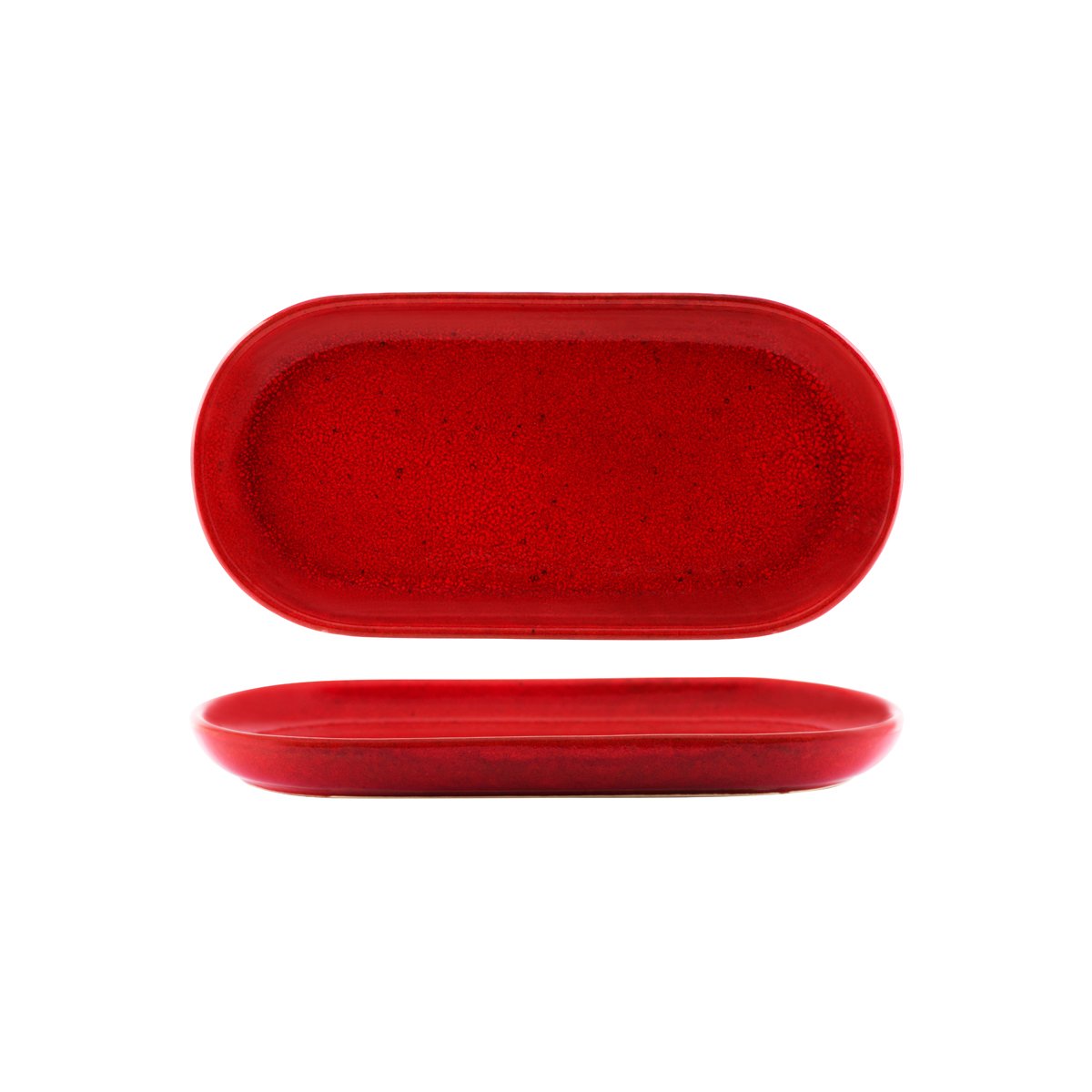 Tablekraft Artistica Reactive Red Oval Couple Plate | Leisure Coast ...